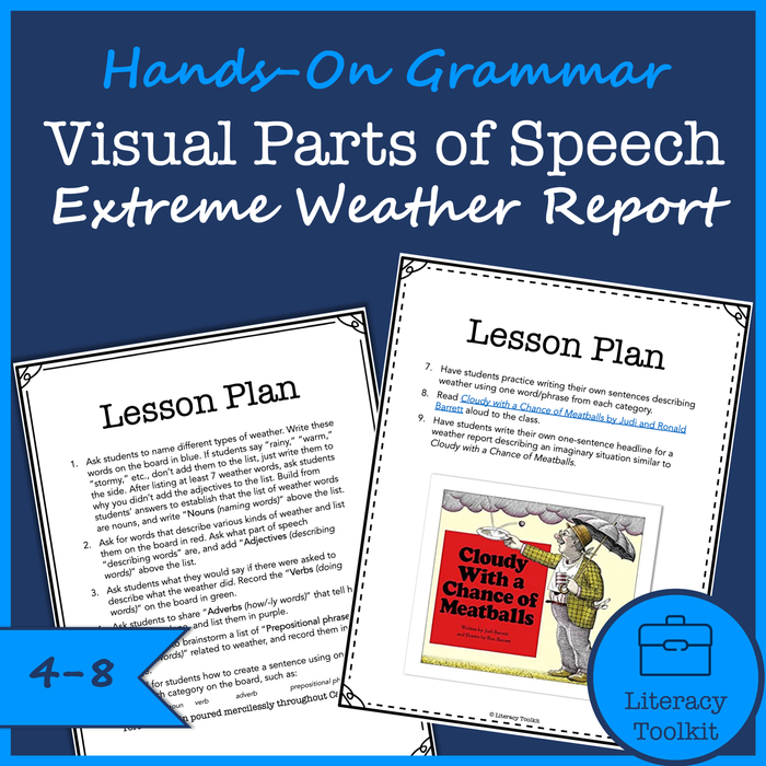 Visual Parts of Speech and Making Sentences Hands-On Grammar Lesson