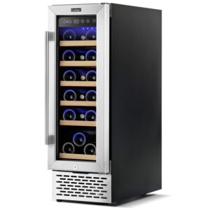 colzer 24 inch beverage refrigerator with glass door 180 cans mini beverage cooler under counter frestanding built in center garage fridge with lock for drink beer soda wine water