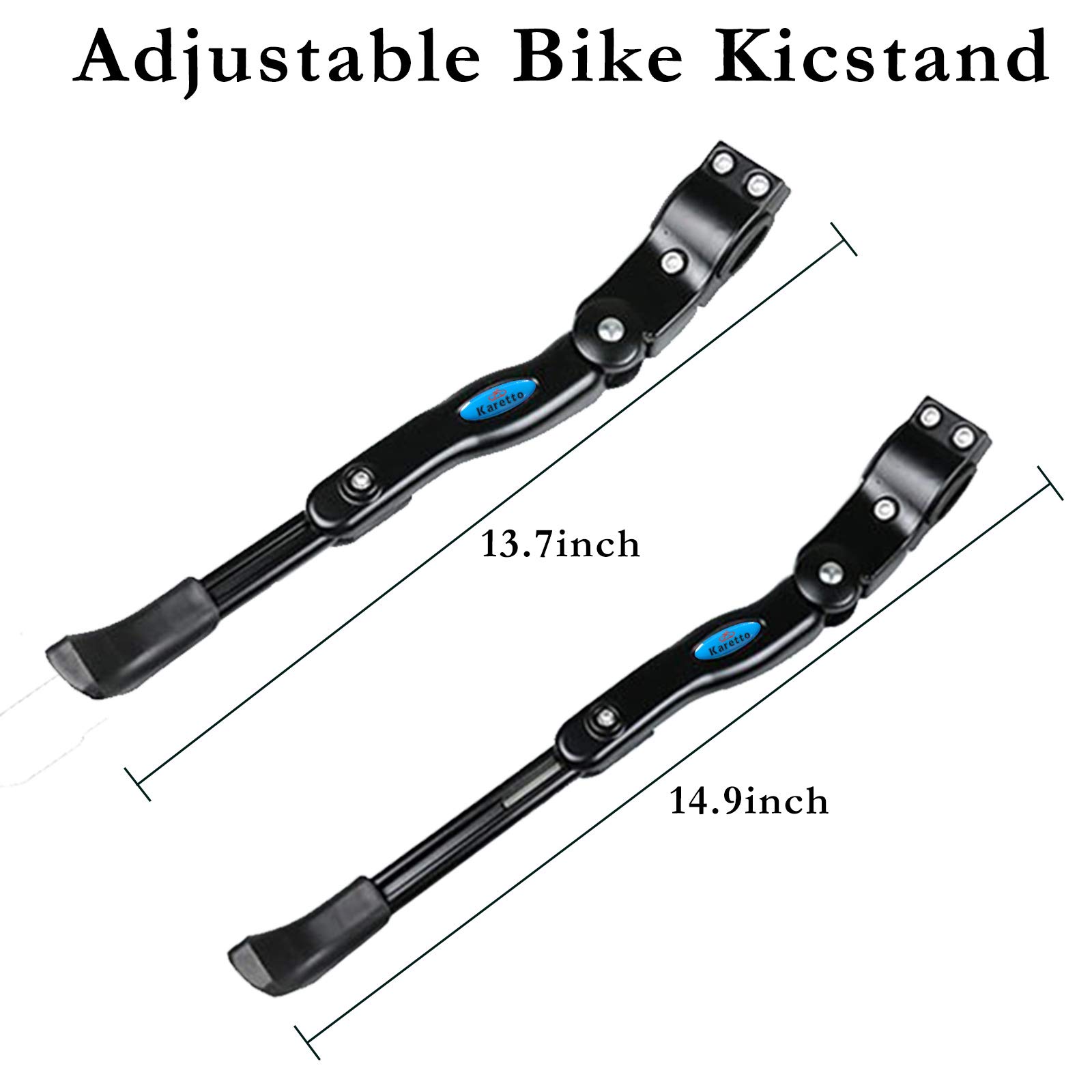 Bike Kickstand Adults- Adjustable Rear Side Aluminum Alloy Bicycle Stand Kickstand Fit for 22" 24" 26" 28" Bike Kick Stand for Mountain Bike Road Bicycles Kickstand (black)