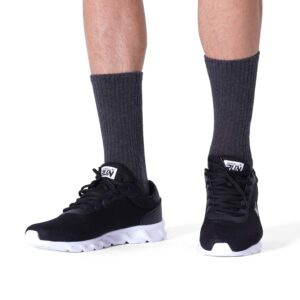 CelerSport 6 Pack Men's Athletic Crew Socks, Work Boot Socks with Full Cushion, Black, Shoe Size: 9-12