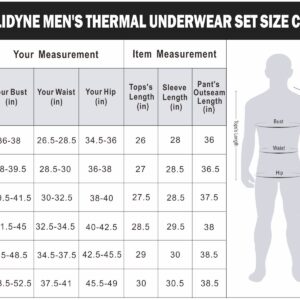 qualidyne Thermal Underwear for Men Long Johns Mens with Fleece Lined, Base Layer Men Cold Weather Top Bottom