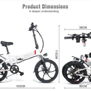 20" Folding Electric Bike for Adults,350W Electric Bicycle City Ebike Electric Bicycles for Adults with 48V 10.4AH Removable Battery, Shimano 7-Speed Electric Commuter Bike 20LVXD30 for Men Women