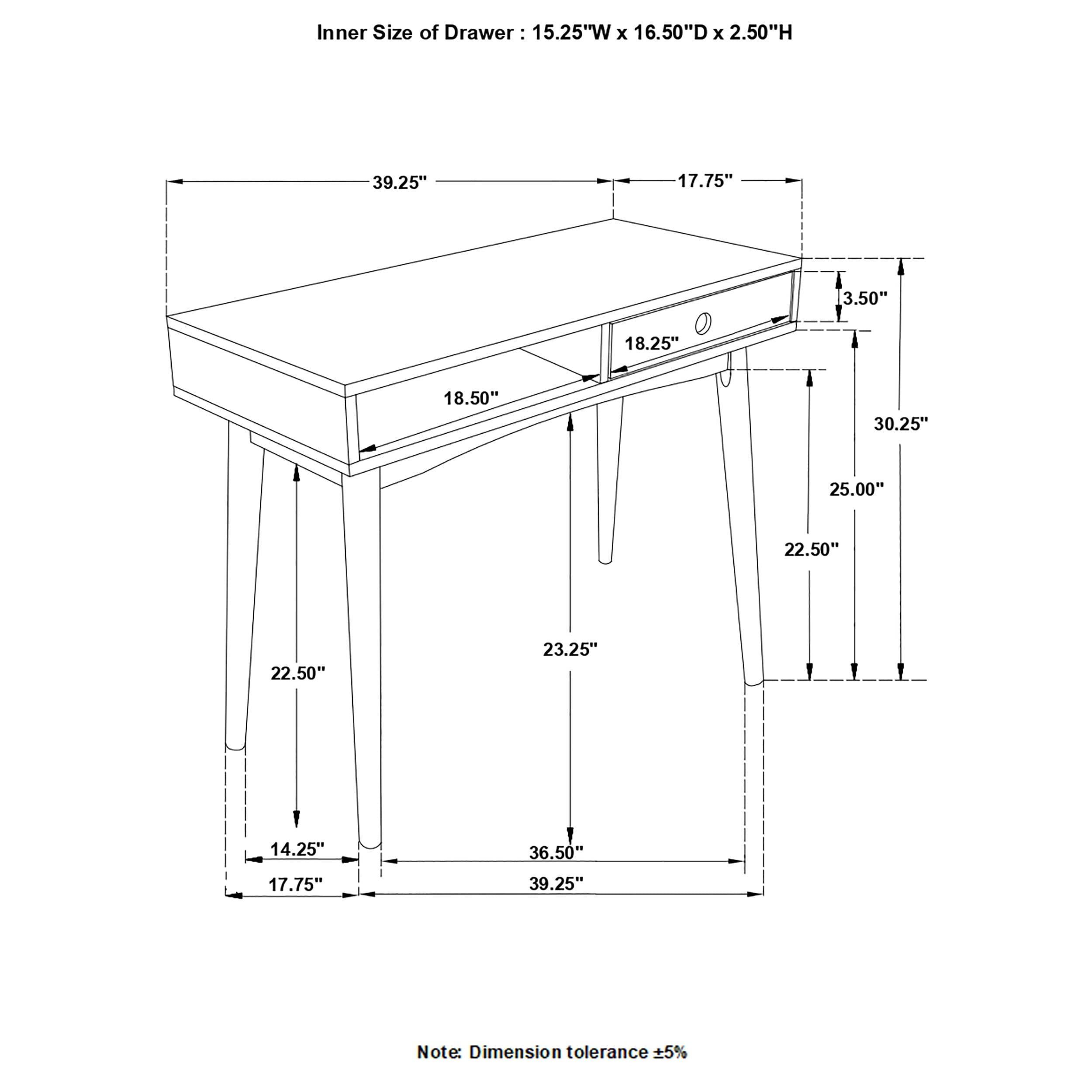 Coaster Furniture Bradenton 1-Drawer White and Walnut Writing Desk 801931