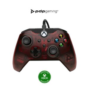 pdp wired game controller - xbox series x|s, xbox one, pc/laptop windows 10, steam gaming controller - usb - advanced audio controls - dual vibration videogame gamepad - crimson red