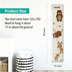 Personalized Kids Canvas Growth Chart, Height Chart, Growth Chart Banner, Forest Animals