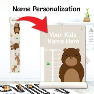 Personalized Kids Canvas Growth Chart, Height Chart, Growth Chart Banner, Forest Animals