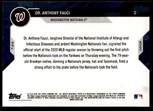 2020 Topps Now #2 Dr Anthony Fauci Nationals