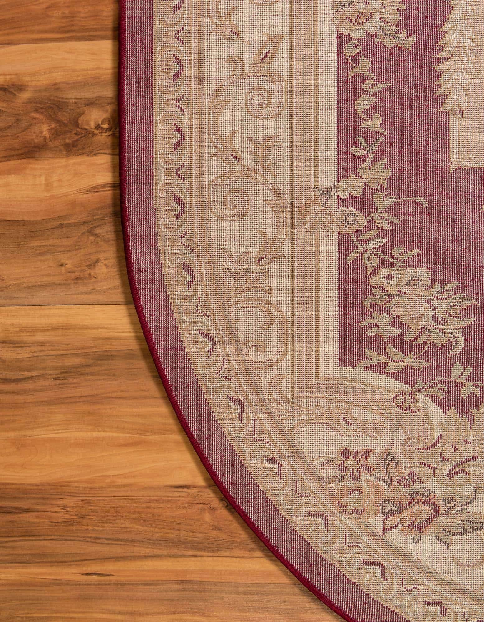 Unique Loom Versailles Collection Traditional Classic Floral Motif Area Rug (5' 0 x 8' 0 Oval, Burgundy/Ivory)