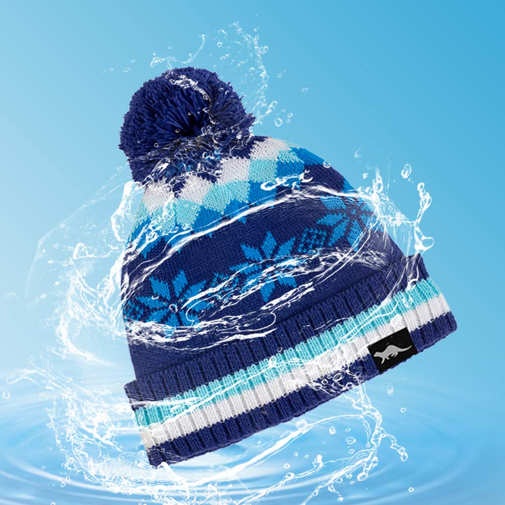 OTTER Waterproof, Windproof, Breathable - Beanie Hats Suitable for All Activities in All Weather Conditions Hat in 7 Colours (White & Blue)