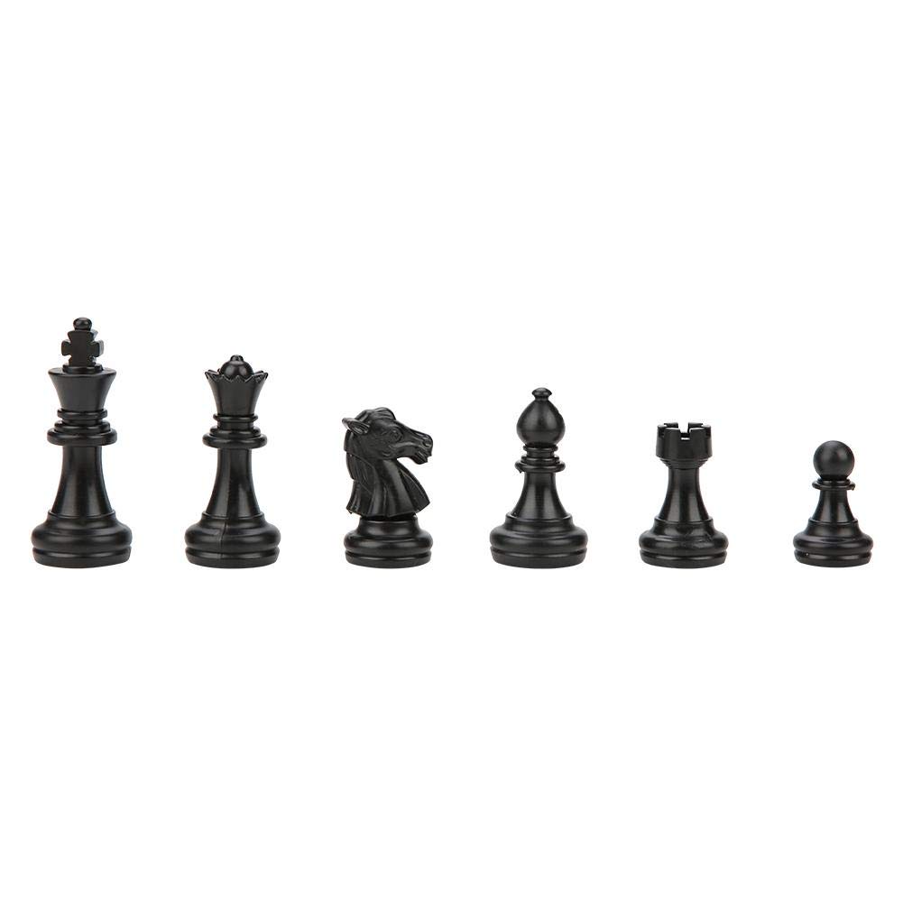 Garosa 32pcs Standard Chess Pieces Plastic Chess Set Board Game Replacement Accessories for Entertainment or Tournament Black White Chessmen, No Board