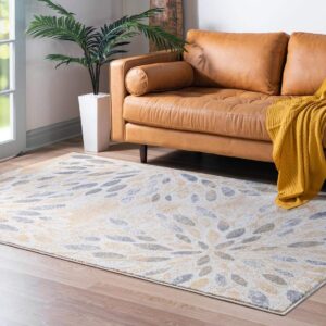 Unique Loom Sumter Collection Area Rug - Rhett (9' x 12' Rectangle, Yellow/ Gray)