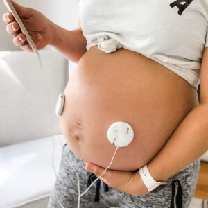 Baby Bump Headphones Marble Deluxe, Plays and Shares Music, Sound and Voices to The Womb, Prenatal Speaker, Including bebon Tunes APP (Marble Gold)