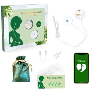 Baby Bump Headphones Marble Deluxe, Plays and Shares Music, Sound and Voices to The Womb, Prenatal Speaker, Including bebon Tunes APP (Marble Gold)