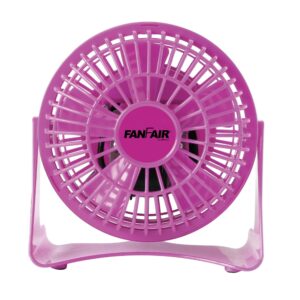 fanfair mini high velocity personal fan 4 inch fan quiet cooling, tilt up and down floor fans safe for bedroom, home or office use, purple