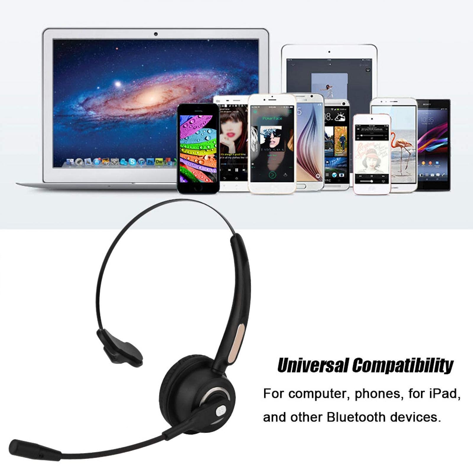 Socobeta Bluetooth Headset Call Center Headphones 12 Hours Call Noise Cancelling Bluetooth Call Center Headphones