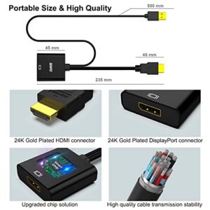 HDMI to DisplayPort, BENFEI HDMI to DisplayPort Adapter Resolution Up to 4K@60Hz Compatible with Laptop, Xbox 360 One, PS4 PS3 HDMI Device - HDMI Input to DisplayPort Output