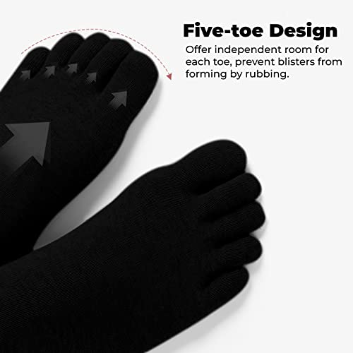 CaiDieNu Mens Toe Socks Cotton Athletic Running Five Finger Crew Socks