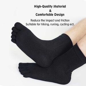 CaiDieNu Mens Toe Socks Cotton Athletic Running Five Finger Crew Socks