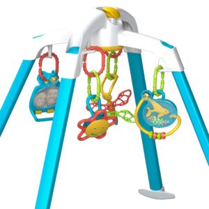 Nurture Smart - Baby Play Gym - Interactive Infant Play Gym, Safely Fit in Crib - With Cause and Effect Hanging Toys that Stimulate Brain & Muscle Development - Developmental Toy