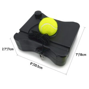 TaktZeit Tennis Trainer Rebound Baseboard Self Tennis Training Equipment Tennis Practice Rebounder with 2 String Tennis Balls (Black)