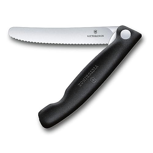 Victorinox Swiss Classic Foldable Paring Knife, Wavy Edge Black 4.3 in