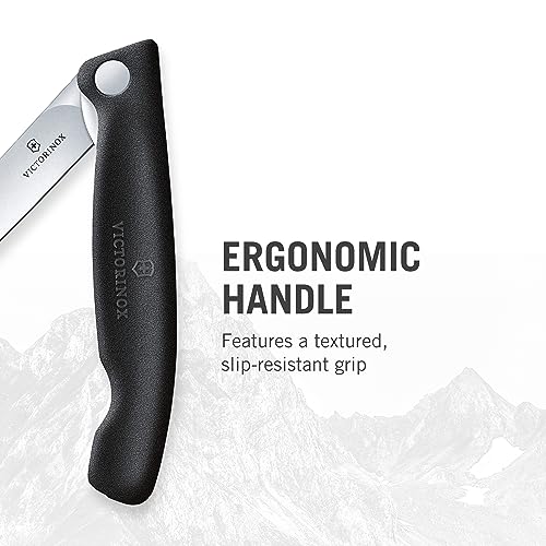 Victorinox Swiss Classic Foldable Paring Knife, Wavy Edge Black 4.3 in