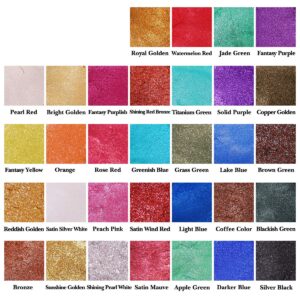 SEISSO 32 Colors Mica Powder, Mica Pigments Shimmery Powder in Jars, Epoxy Resin for Bath Bomb, Lip Gloss, Soap Making Supplies Powder Pigments for Slime, Acrylic Paints Set(5g/0.18oz Each Color)