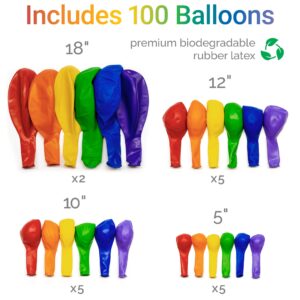 Lunar Bliss 16 ft Balloon Arch & Garland Kit | 102 Balloons, Rainbow | Birthday Party Decorations, Baby Shower (Rainbow)