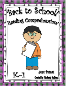 back to school reading comprehension grade 1