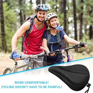 YEENOR Bike Seat Cushion,Most Comfortable Gel Bike Seat Cover, Bike Cushion Seat Cover for Women Men, Breathable Soft Bicycle Seat Cushion for Mountain Road City Bike