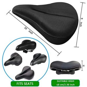 YEENOR Bike Seat Cushion,Most Comfortable Gel Bike Seat Cover, Bike Cushion Seat Cover for Women Men, Breathable Soft Bicycle Seat Cushion for Mountain Road City Bike