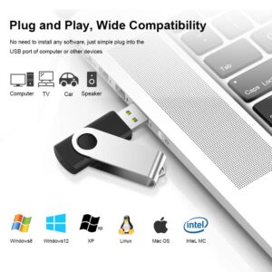 KEXIN 20 Pack 8GB Flash Drive 8G Bulk USB Thumb Drive USB Stick Jump Drive USB 2.0 Flash Drive with Led Indicator, Black