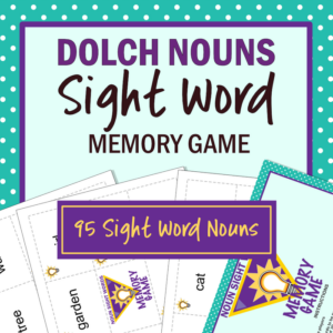 dolch nouns sight word memory game