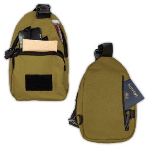 Clakit Sling Bag - Unisex Crossbody Pack (Olive) for Walking, Day Hiking, Travel & EDC