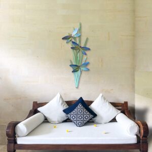 T.I. Design Dragonflies in Marsh Contemporary Coastal Lakehouse Lodge Farmhouse Metal Wall Decor