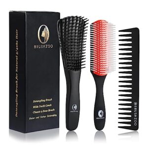 o brushzoo detangler hair brush for curly hair, detangling brush for wet dry thick wavy hair, curly hair brushes for women men kids styling defining