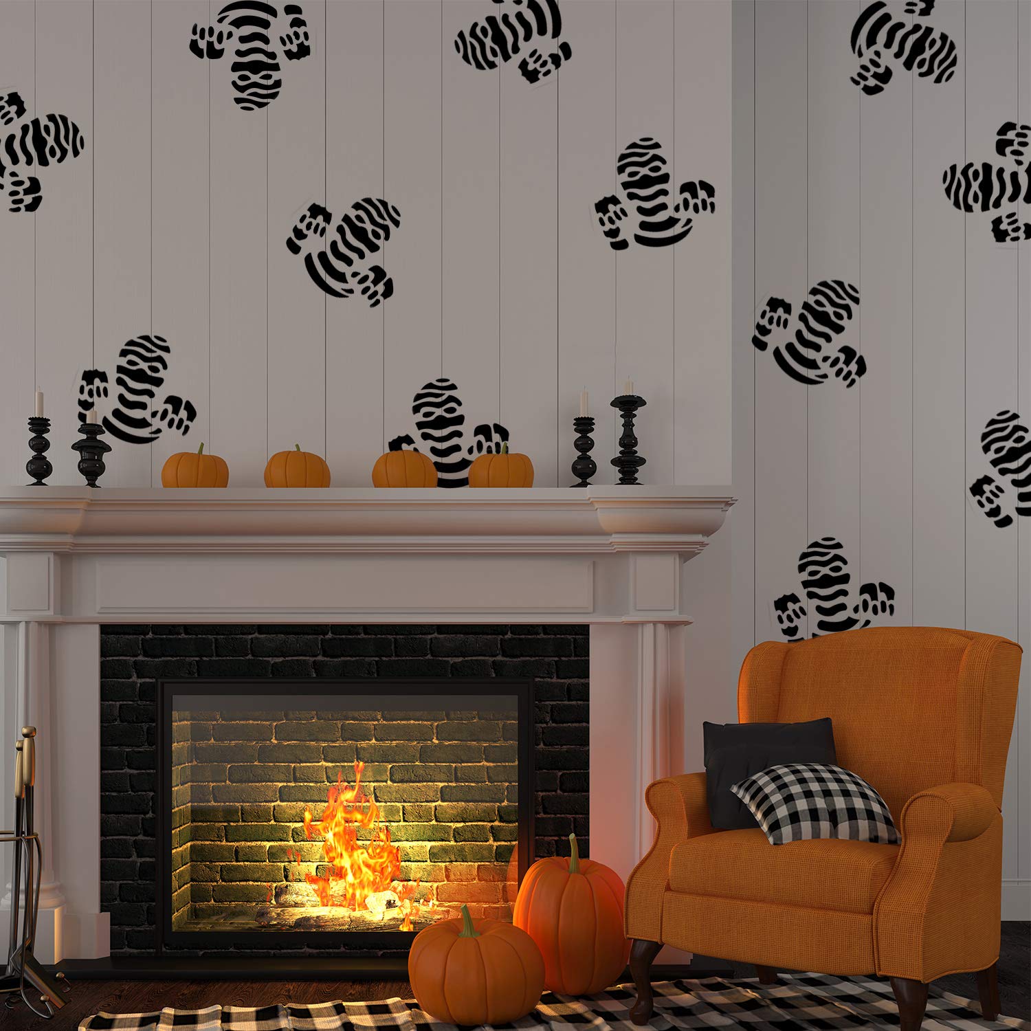 9 Pieces Halloween Stencils Template 7.9 x 7.9 Inch Large Halloween Pumpkins Painting Stencils Reusable Witch Skeleton Template for DIY Cards Drawing on Wood Paper Wall Crafts