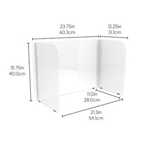 Factory Direct Partners 12929-CL Clear 3/16" Thick Acrylic Children"s Tabletop Divider, 16" Height (4-Pack) - Small