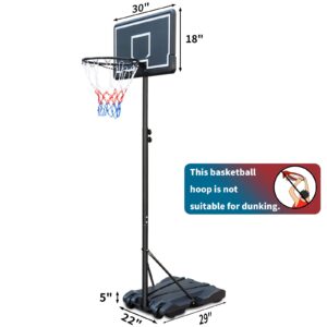 aokung Portable Adjustable Height 5.4ft - 7ft Basketball Hoop Backboard Stand and Rim for Kids Youth w/Wheels Basketball Goal Game Play Set Indoor/Outdoor