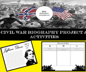 u.s. history: civil war biography project and activities