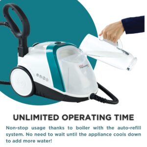 POLTI Vaporetto Smart 100 Steam Cleaner with Continuous Fill, Sanitize, Clean Floors, Carpets and Other Surfaces Adjustable High Power Steam Pressure Up to 58 PSI with 10 Accessories 2 Year Warranty