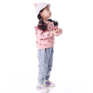 BINIDUCKLING Toddler Sweater Girl Clothes 4T Cherry Pink