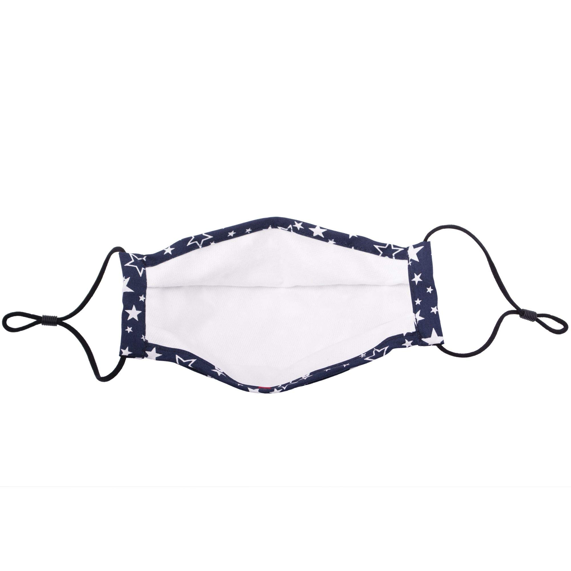 Auliné Collection Washable Summer Cotton Face Mask Made in USA, A3F Star Spangled Navy