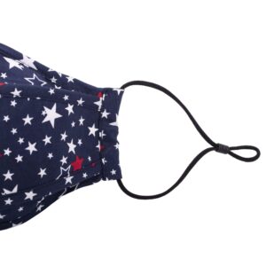 Auliné Collection Washable Summer Cotton Face Mask Made in USA, A3F Star Spangled Navy