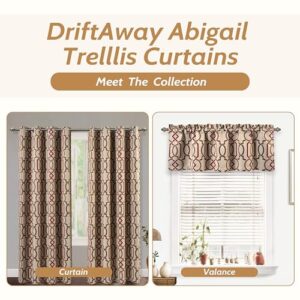 DriftAway Abigail Geometric Trellis Pattern Window Curtain Valance Rod Pocket 52 Inch by 18 Inch Red