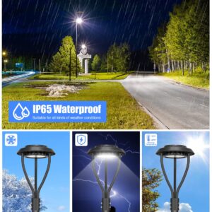 60W LED Post Top Light with Photocell ETL&DLC Listed 8400Lm Adjustable CCT 3000K/4000K/5000K LED Pole Top Light IP65 Waterproof for Outdoor Commercial Pole Light Fixture AC100-277V