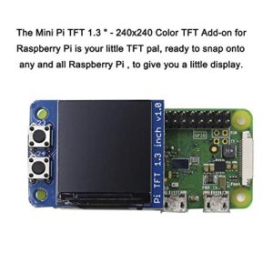 DIYmall Mini PiTFT 1.3" LCD Display 240x240 TFT Add-on for Raspberry Pi 3.3V SPI ST7789 3.3V SPI ST7789 Full Color