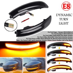 Turn Signal Indicator Side Mirror Dynamic Blinker Light for Ford Focus 3 MK3 SE ST RS C-Max