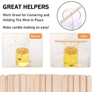 Wooden Candle Wick Holders Pack of 150pcs Wick Centering Devices Candle Wick Bars for Candle Making … (4.5inch - 150pcs)