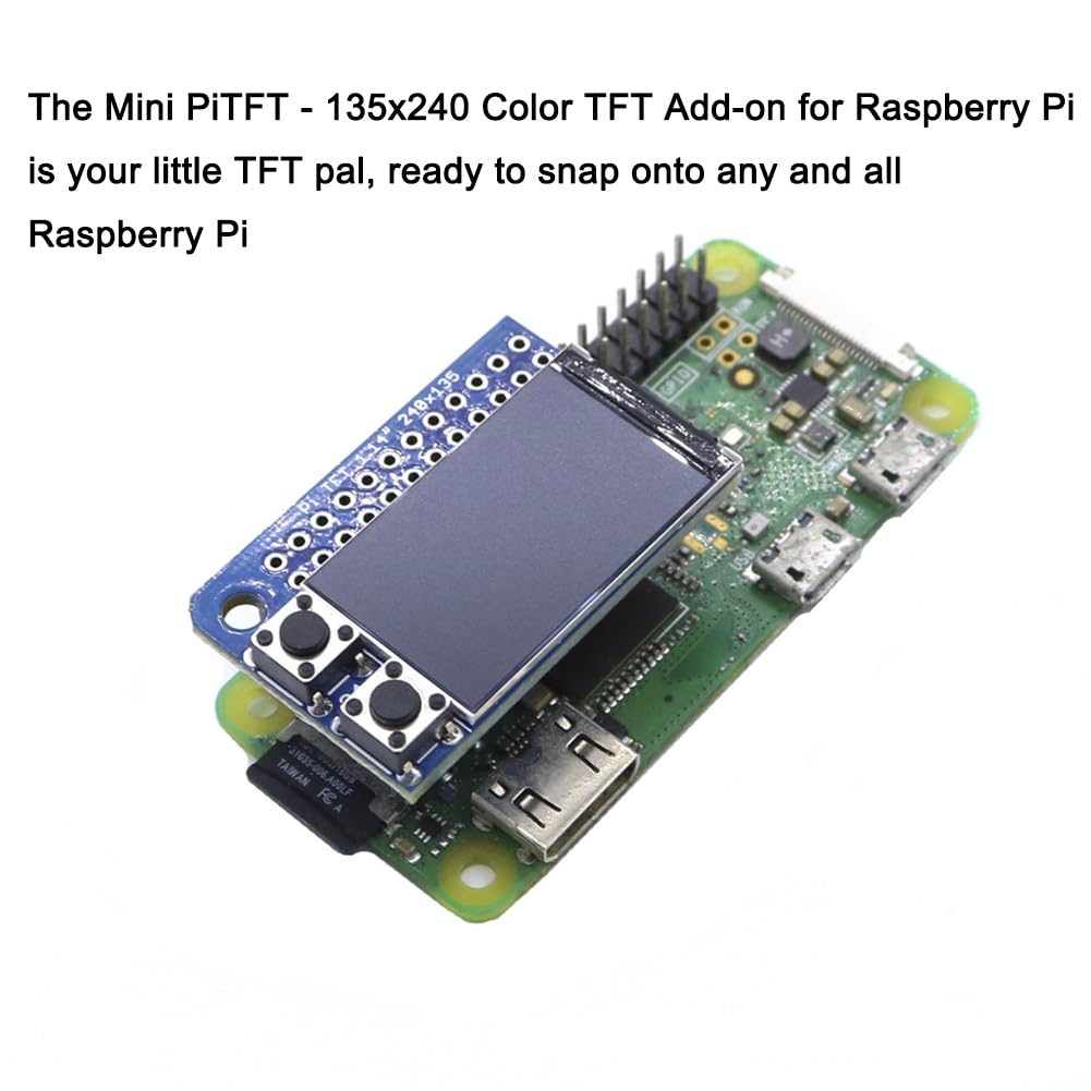 DIYmall Mini PiTFT 1.14" LCD Display 135x240 Color TFT Add-on LCD Module for Raspberry Pi 3.3V SPI ST7789